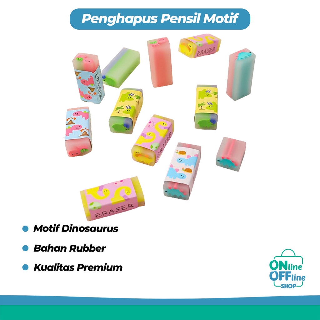 Jual Penghapus Pensil Motif Cartoon Little Dinosaur Eraser Learning 787 ...