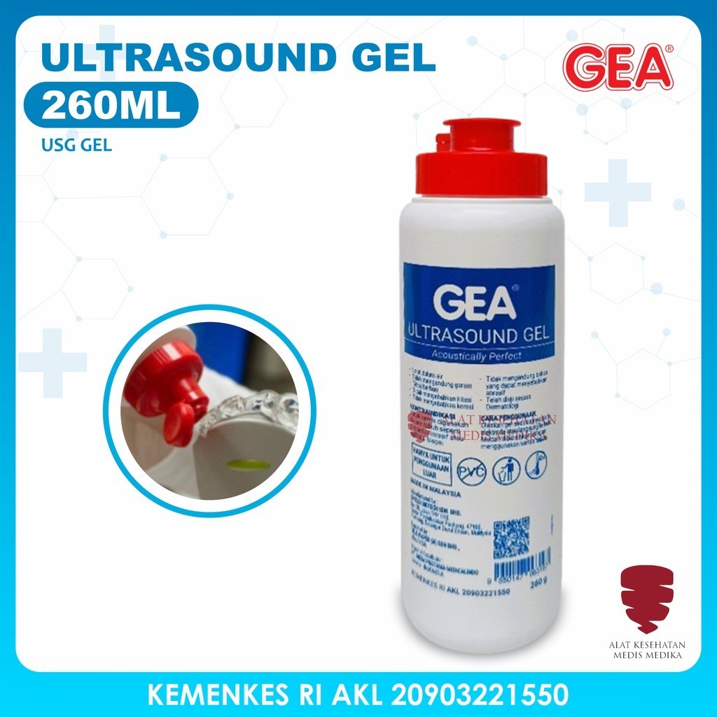 Jual USG Gel GEA 260 Gram Ultrasound Gel Jelly Aquasonic Doppler Dopler ...