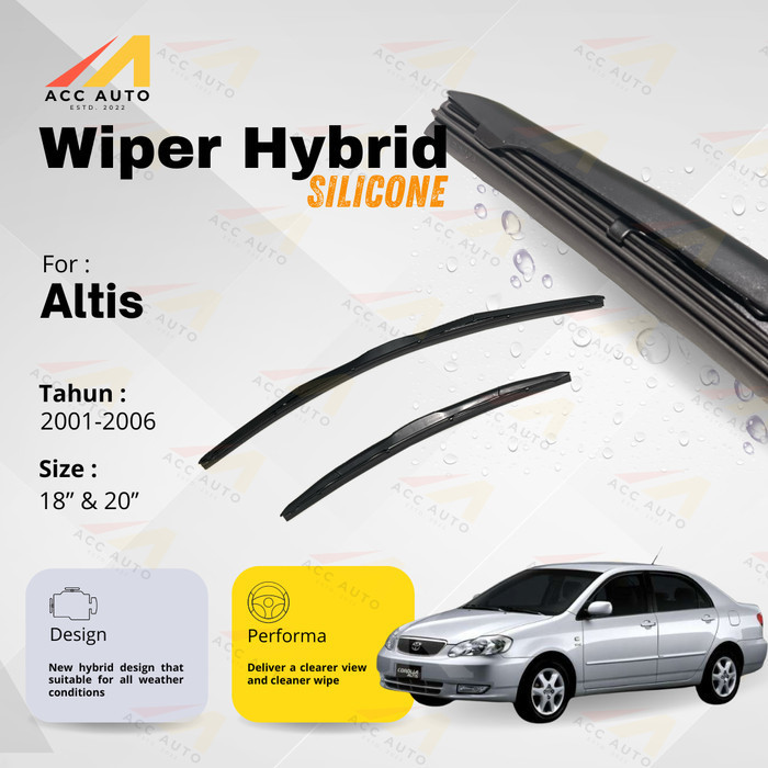 Jual Wiper Frameless Mobil Toyota Altis Gen 2 Karet Kaca Silicon Hybrid | Shopee Indonesia