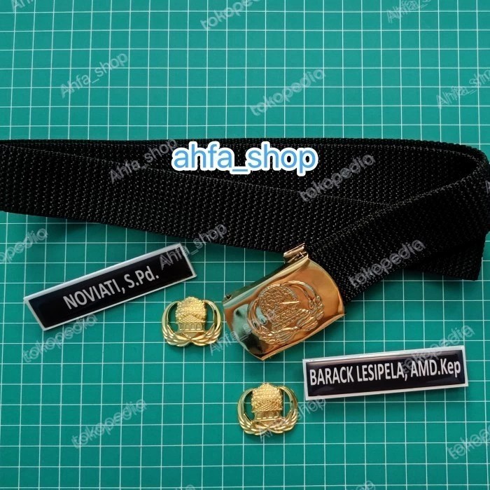Jual promo -Paket Hemat Name Tag ASN, Pin Korpri dan Ikat pinggang ...