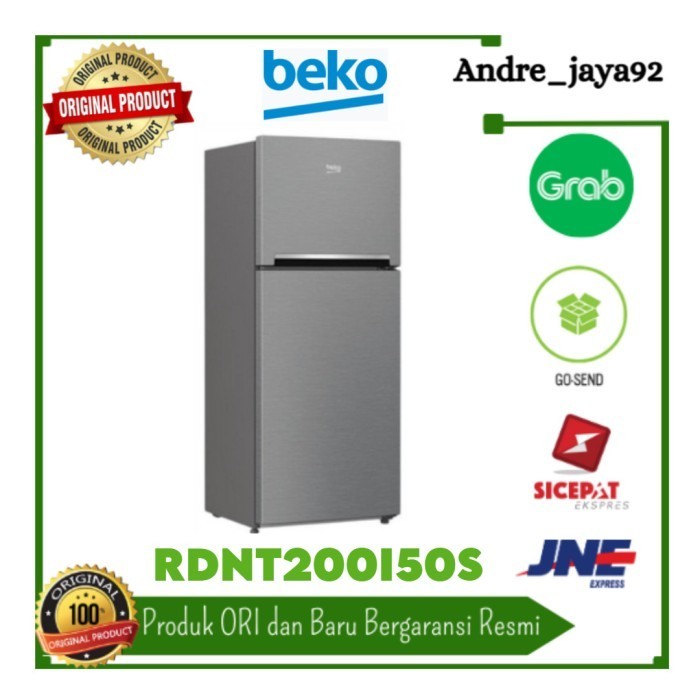 Jual Beko Kulkas 2 Pintu Pembeku Atas 200 Liter RDNT200I50S Abu-abu ...