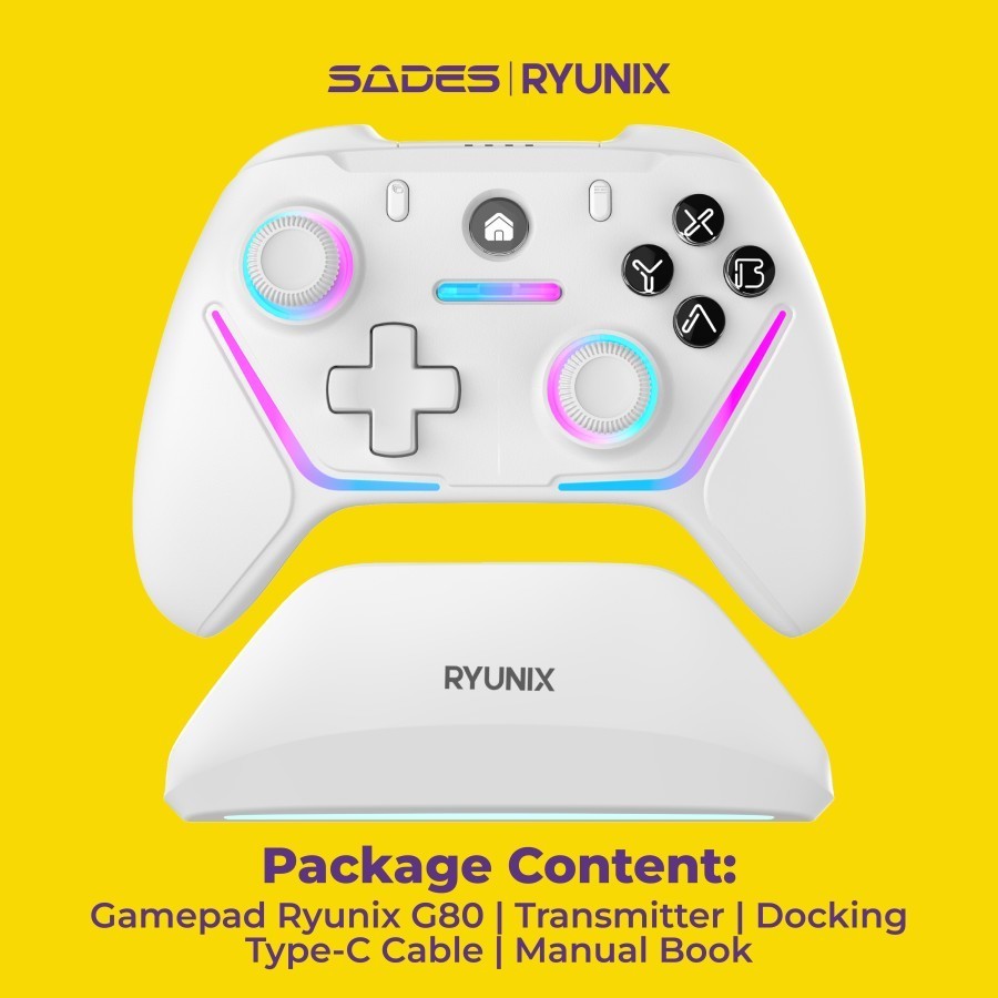 Jual SADES RYUNIX G80 HALF-EFFECT DUAL-MODE WIRELESS Gamepad | Shopee Indonesia