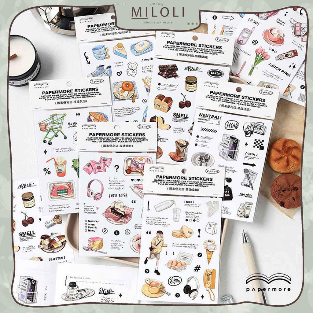 Jual [MILOLI] 2Pcs COFFEE STICKER WEEKEND DIY Diary Sticker Jurnal BUJO ...