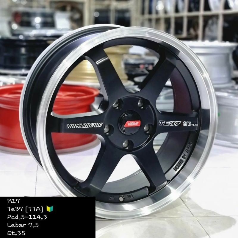 Jual velg rays te37 ring 17 lebar 7,5 et35 untuk rush terios innova xpander hrv civic creta ...