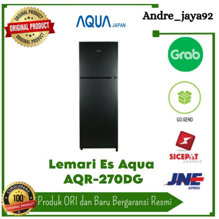 Jual Kulkas Aqua 2 Pintu Non Frost AQR-270 DG | Shopee Indonesia