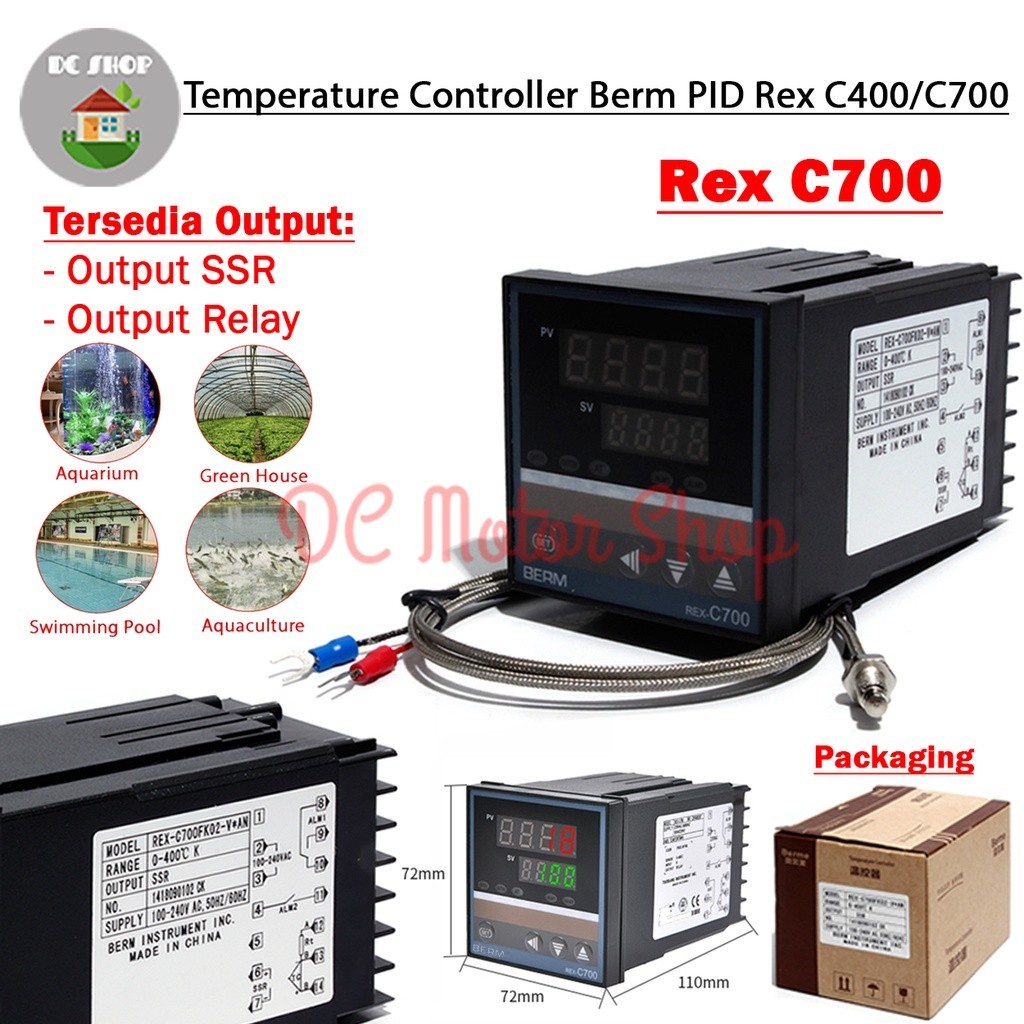 Jual PID REX C400 C-400 / C700 C-700 Berm Temperature Controller Output SSR / Relay | Shopee ...