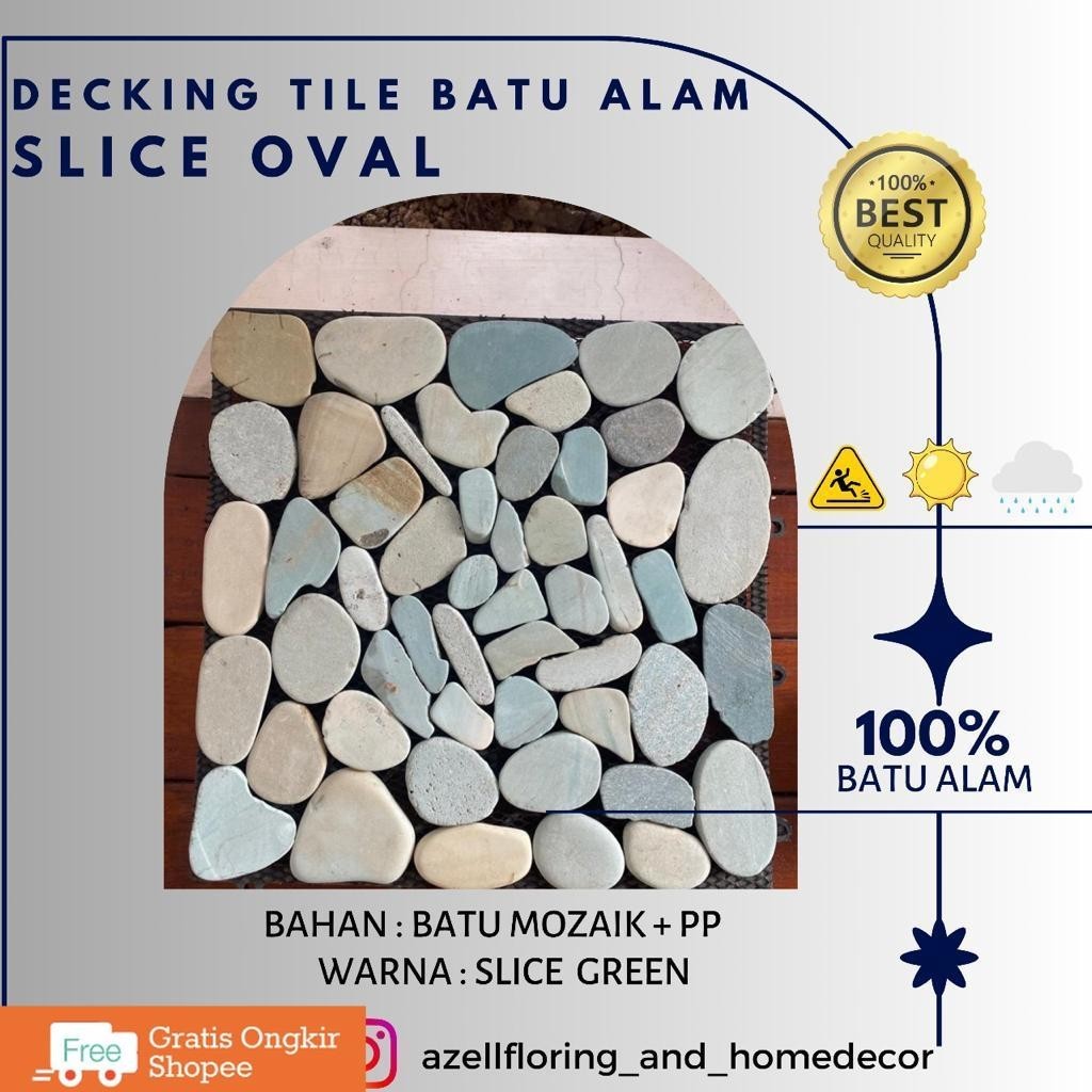 Jual Lantai Batu alam bongkar pasang - decking tile batu alam slice ...