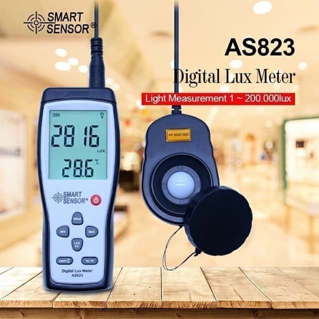 Jual Lux Meter Smart Sensor Certificate Calibration Tester Light AS823 ...