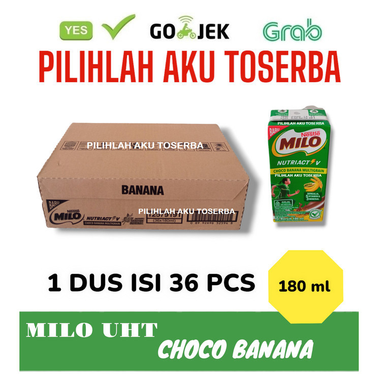 Jual Susu Milo UHT Kotak CHOCO BANANA 180 ml - ( HARGA 1 DUS ) | Shopee ...