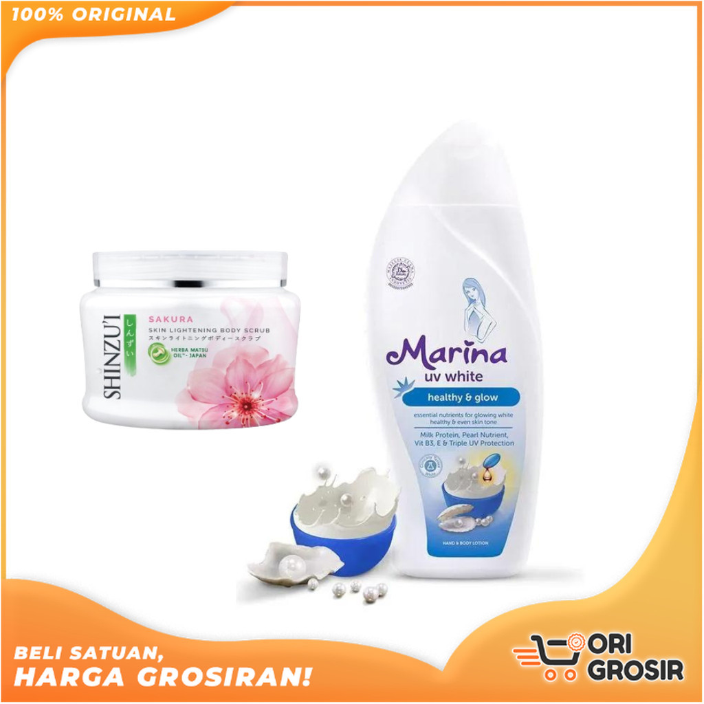 Jual ORI Grosir [BUNDLING] Marina Hand & Body Lotion UV White Healthy ...