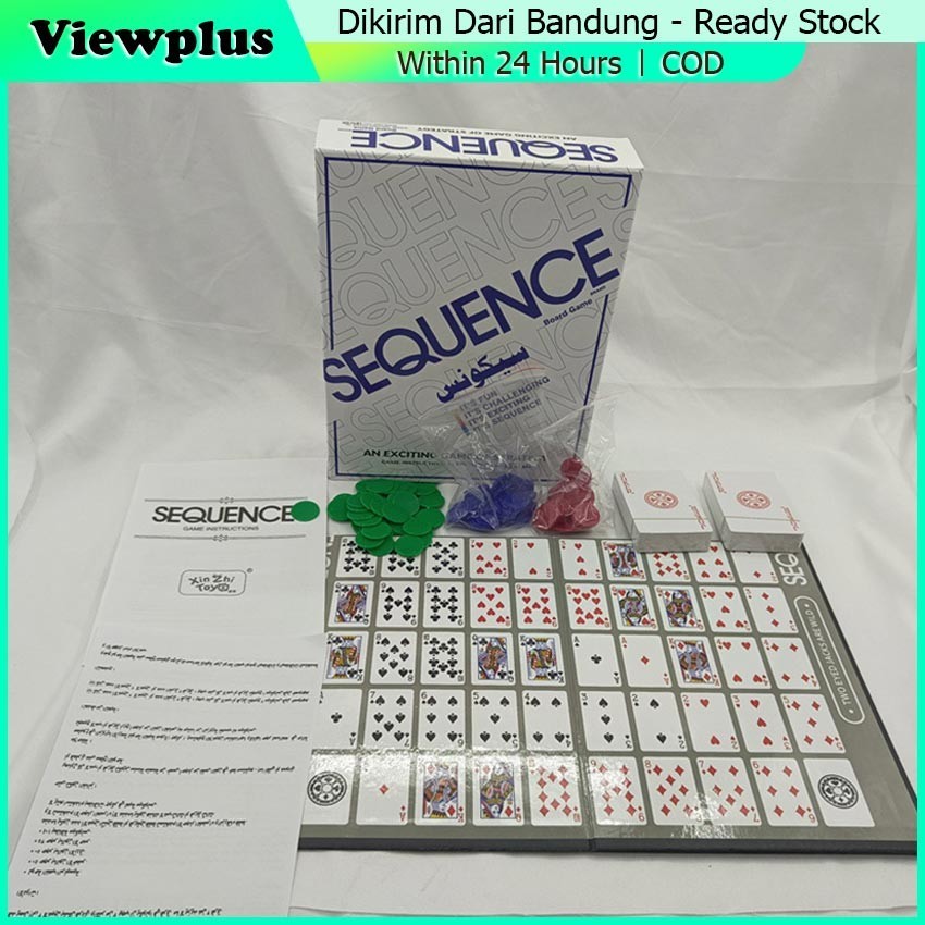 Jual Sequence Board Game Playing An Exciting Card Games of Strategy Mainan Kartu Challenge ...