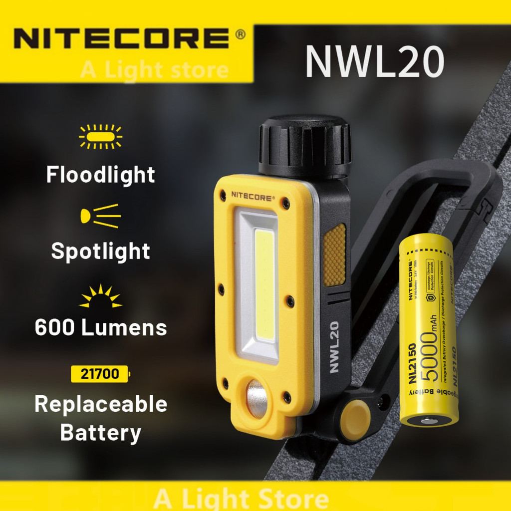 Jual NITECORE Senter LED COB IPX5 Magnetic Rechargeable 5000 mAh 600 ...