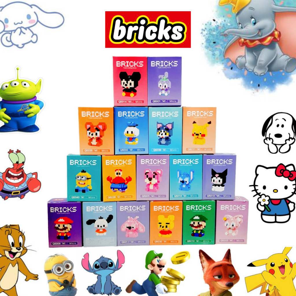 Jual Mainan Balok Bricks Karakter Kartun Balok Blok Susun Mini Toys ...