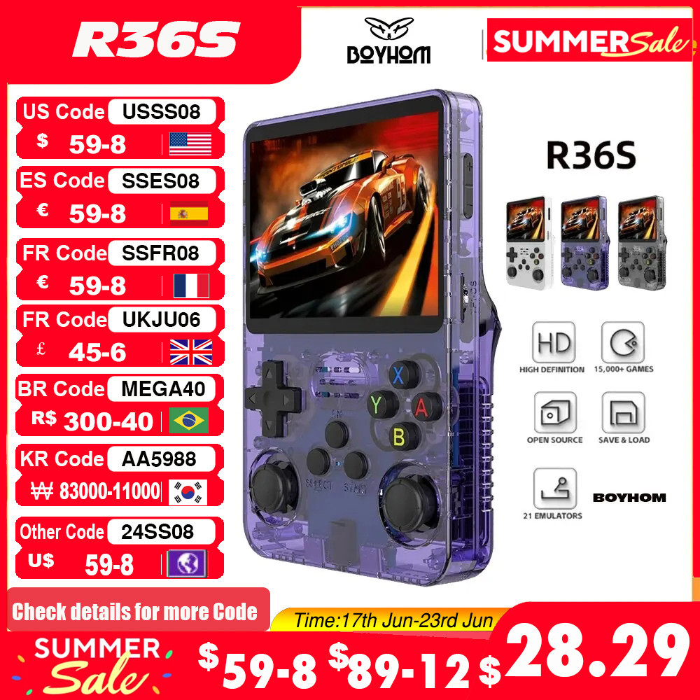 Jual Open Source R36S Retro Handheld Video Game Console Linux System 3. ...