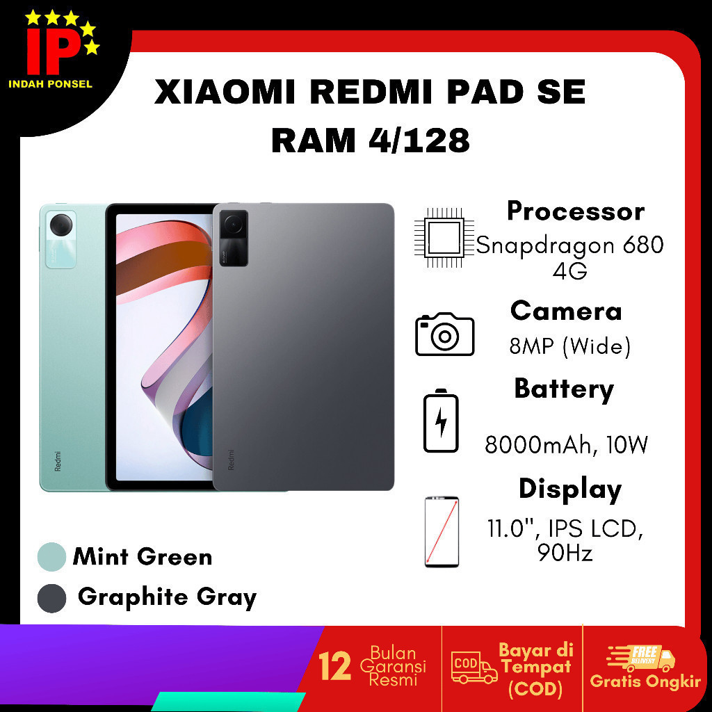 Jual XIAOMI REDMI PAD SE 4/128 GB GARANSI RESMI XIOAMI INDONESIA ...