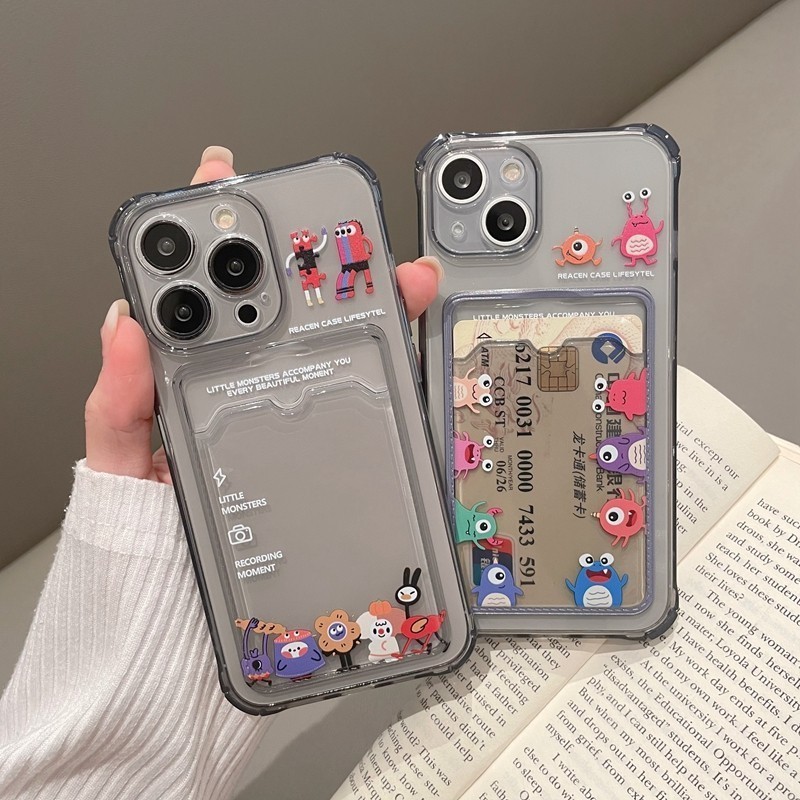 Jual Card holder Little Monsters Soft Casing HP Redmi 12 note 13 pro plus xiaomi 14 a3 13c 12c ...