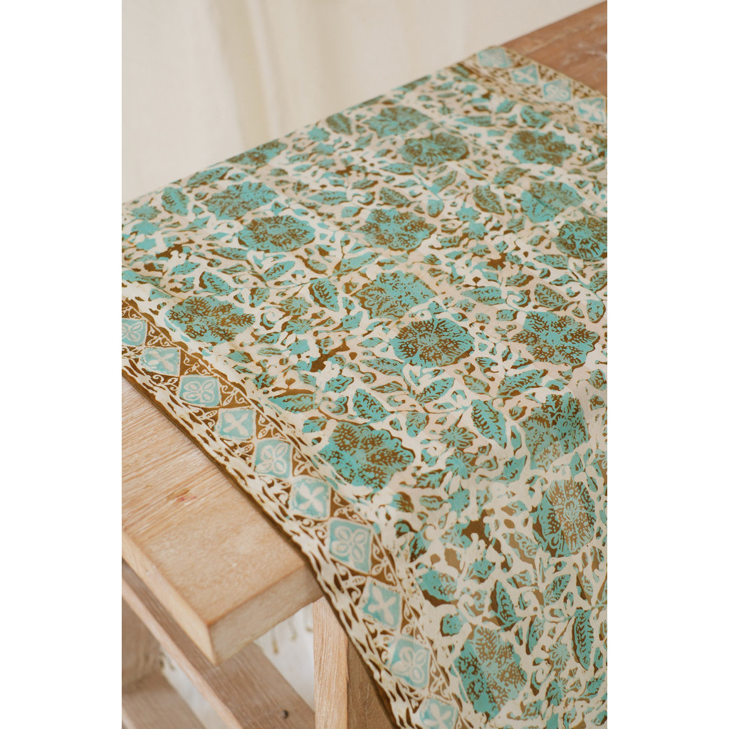 Jual Batik Ratu - Syal Batik Sutra Green 02 - 55 | Shopee Indonesia