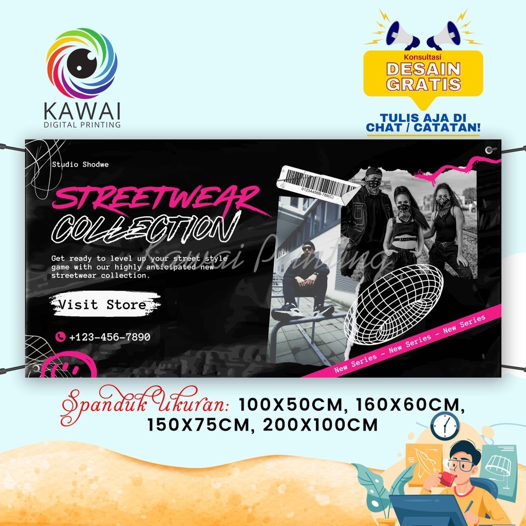Jual Spanduk Banner MMT Toko Baju Jualan Baju Bisa Rekuest 200x100 Cm ...
