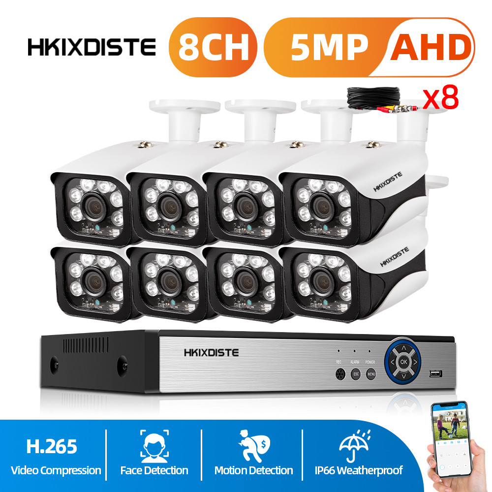 Jual AHD CCTV Camera Security System Kit 8CH 5MP DVR NVR Set Outdoor ...