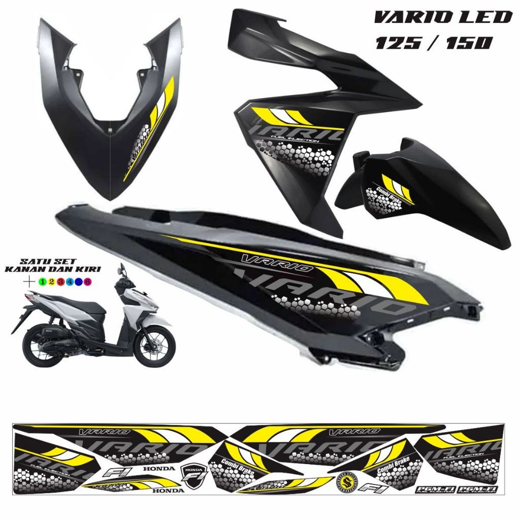 Jual POLET STRIPING STIKER VARIASI HONDA VARIO LED 125 / 150 MOTIF TERBARU STICKER | Shopee ...