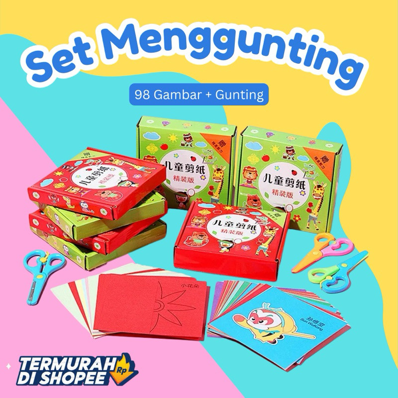 Jual Edukasi DIY PAPER CUTTING SET / paket aktivitas menggunting lembar ...