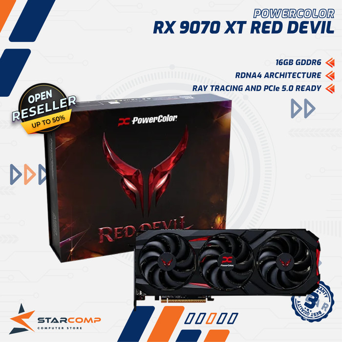 Jual POWERCOLOR Radeon RX 9070 XT RED DEVIL 16GB GDDR6 VGA 9070XT AMD ...