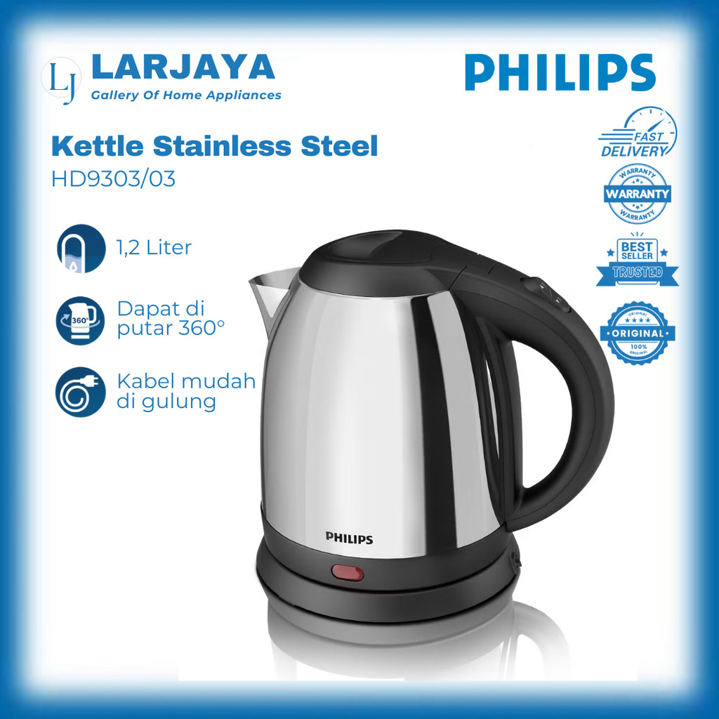 Jual Philips Kettle Listrik Stainless Steel HD9303/03 | Electric ...