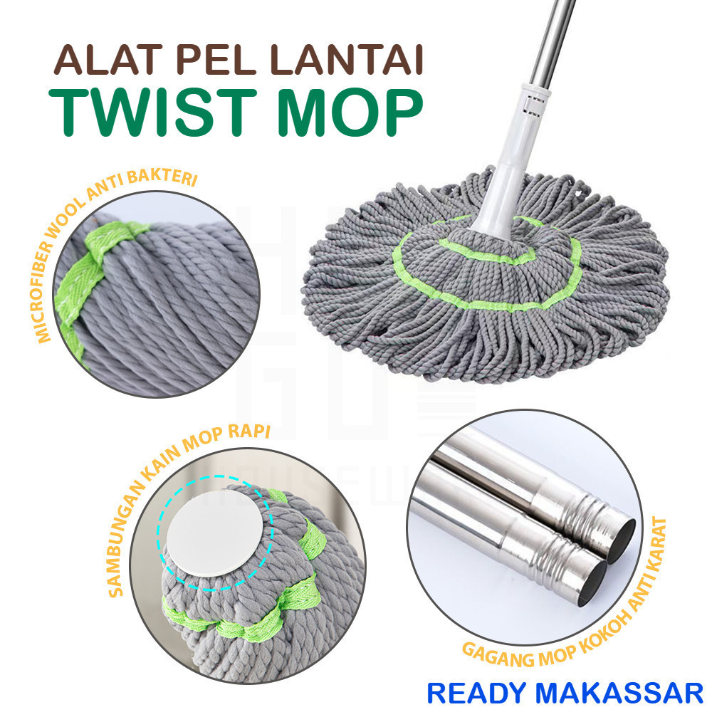 Jual KURIR INSTANT! Alat Pel Lantai Putar Praktis Twist Mop - Pel ...