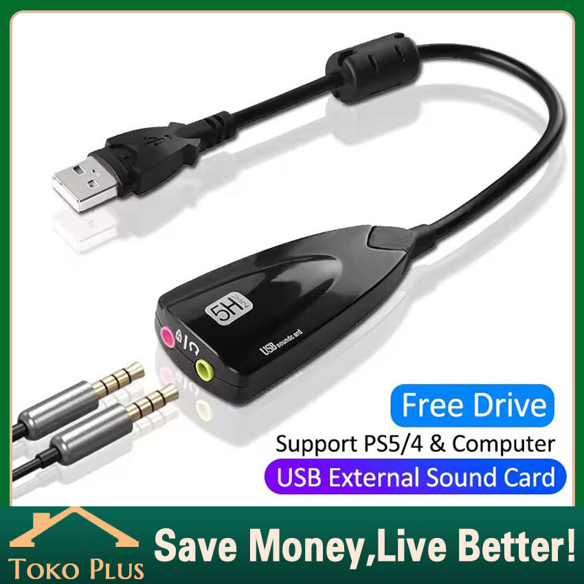 Jual Sound Card USB Virtual 7.1 Channel Sound Card Usb To Audio Microphone - 5Hv2 | Shopee Indonesia