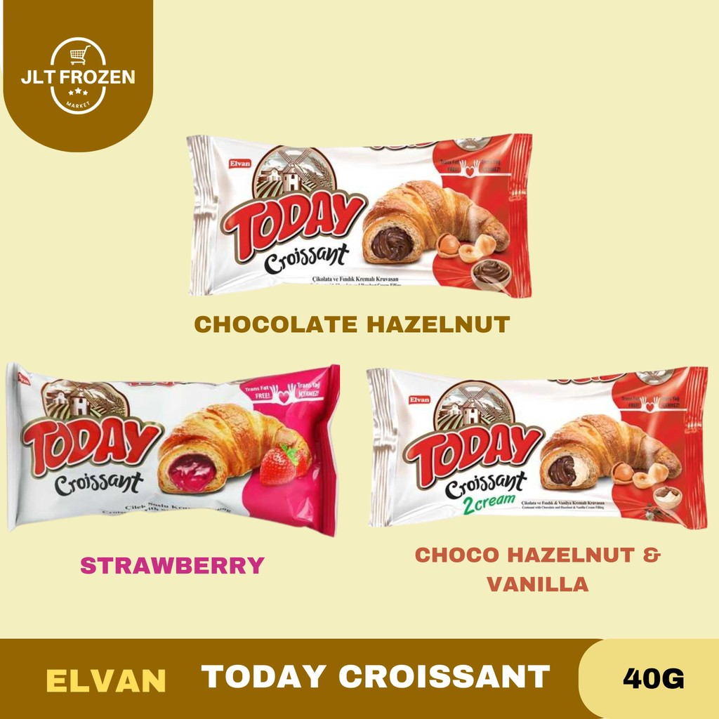 Jual Elvan Today Croissant Chocolate Hazelnut / Roti Coklat / Roti ...