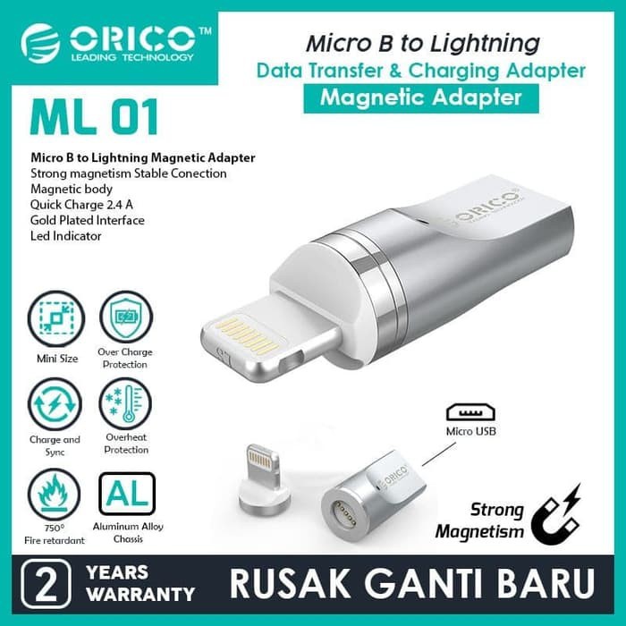 Jual ORICO ML01 Conector Micro To Lightning Magnetic | Shopee Indonesia