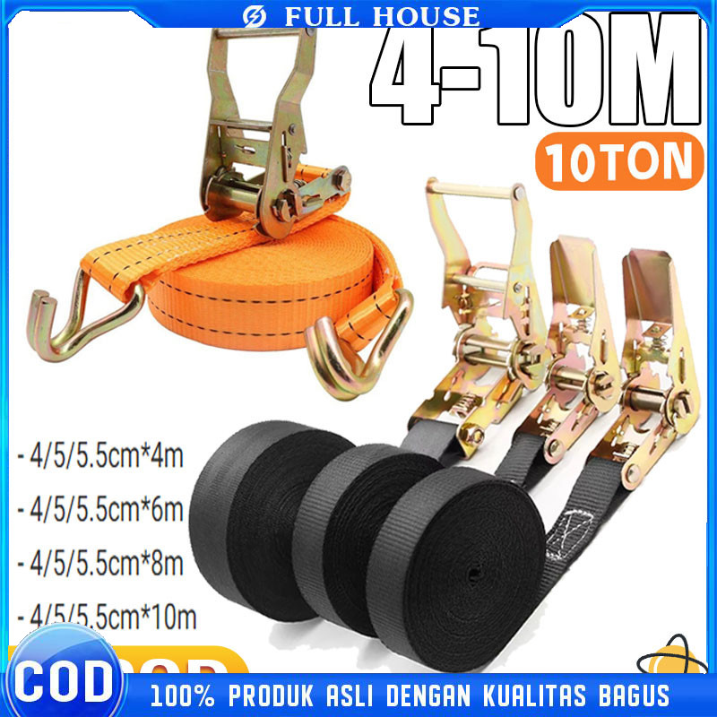 Jual READY STOCK 4-10M Tali Kecepatan Ratchet Tie Down 10 TON /Cargo ...