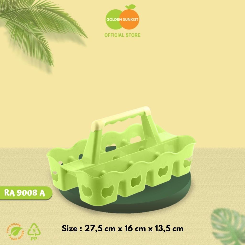 Jual RAK AQUA 8 PCS HIJAU GOLDEN SUNKIST (RA 9008A-H) #GSO | Shopee ...