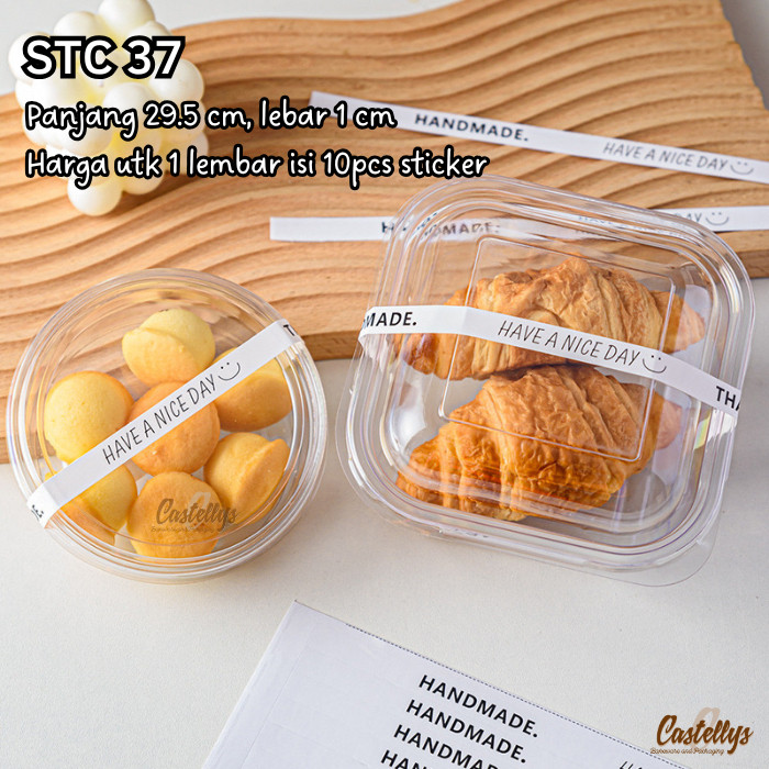 Jual Sticker Stiker Label STC 37 Hitam & Putih untuk Hiasan Box Kotak Mika Kue Snack Roti Pia ...