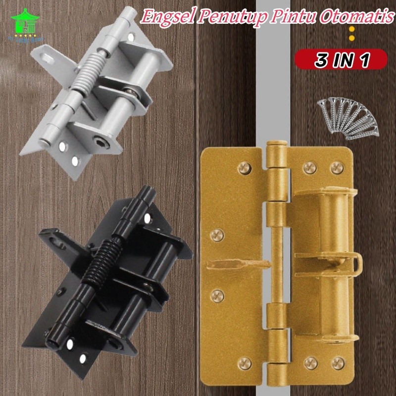 Jual 3 IN 1 Spring Door Closer Engsel/ Engsel Penutup Pintu Otomatis ...