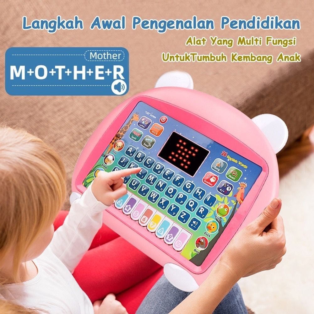 Jual MKR Mainan Tab Anak Edukasi Tablet Belajar Laptop Komputer 2in1 ...