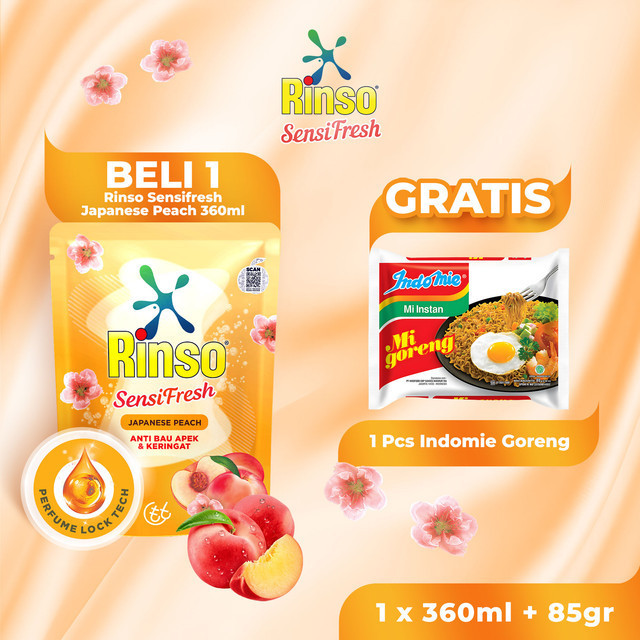 Jual Buy 1 Rinso Sensifresh Japanese Peach FREE Indomie Goreng | Shopee ...