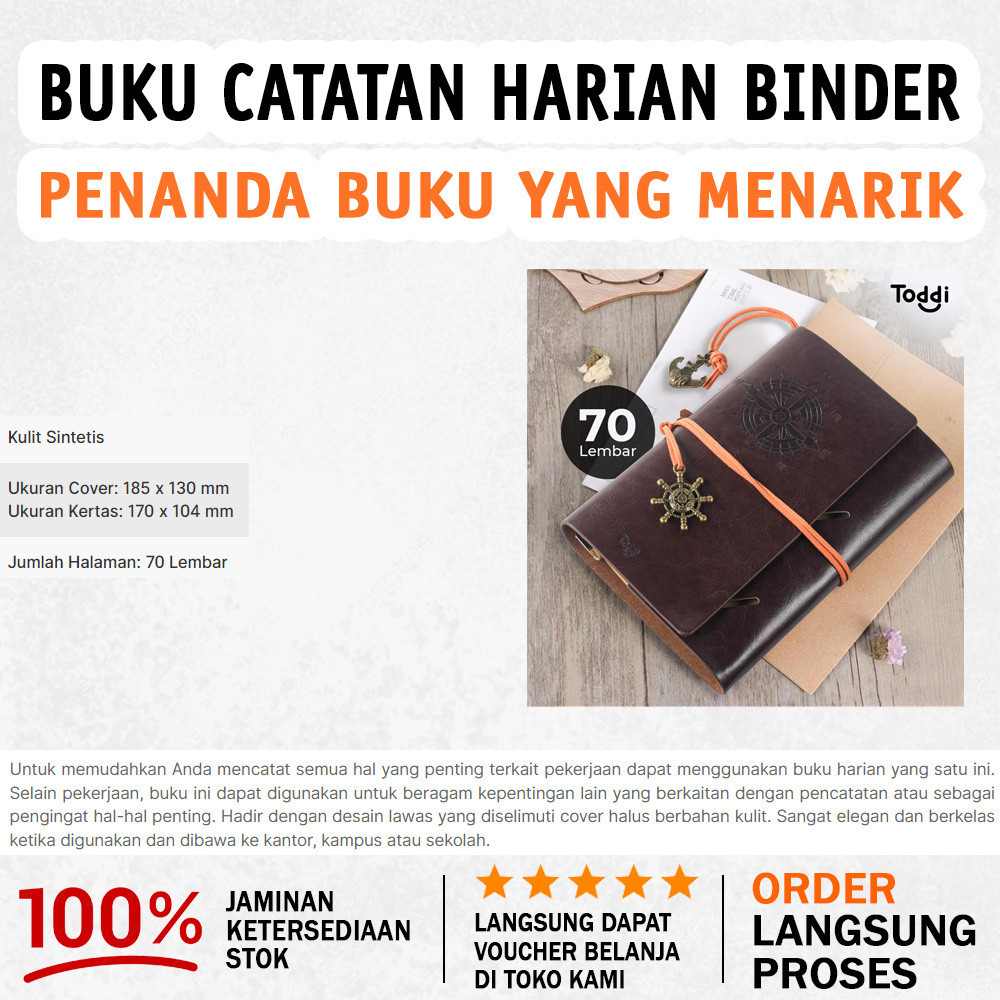 Jual Buku Catatan Binder Kulit Retro Pirate - Coffee | Shopee Indonesia