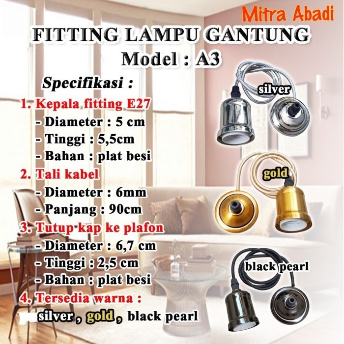 Jual Fitting Lampu Gantung E27 Model A3 | Shopee Indonesia