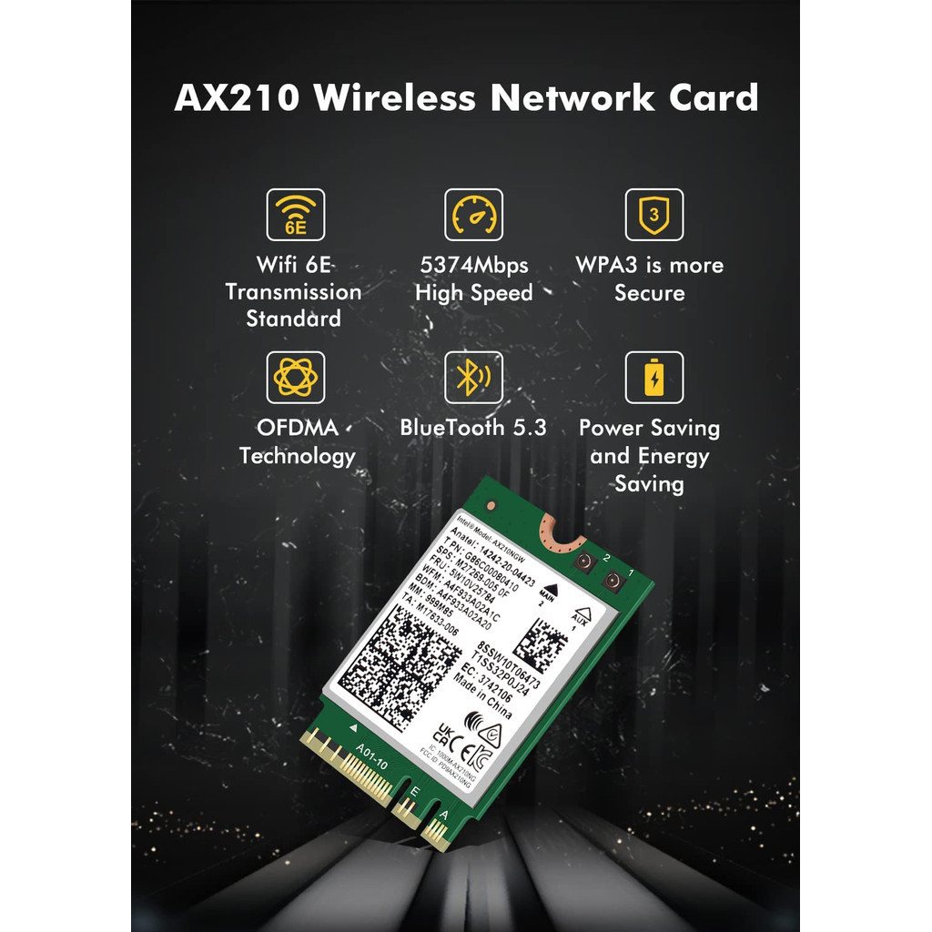 Jual Dual Band Intel AX210 Bluetooth 5.3 Wireless AX210NGW 2.4Gbps 802.11AX Wireless Wi-Fi 6 ...