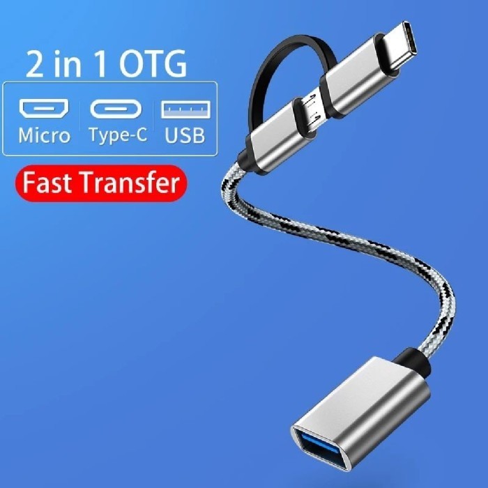 Jual kabel otg 2 in 1 otg usb micro / type c flashdisk mouse keyboard ...