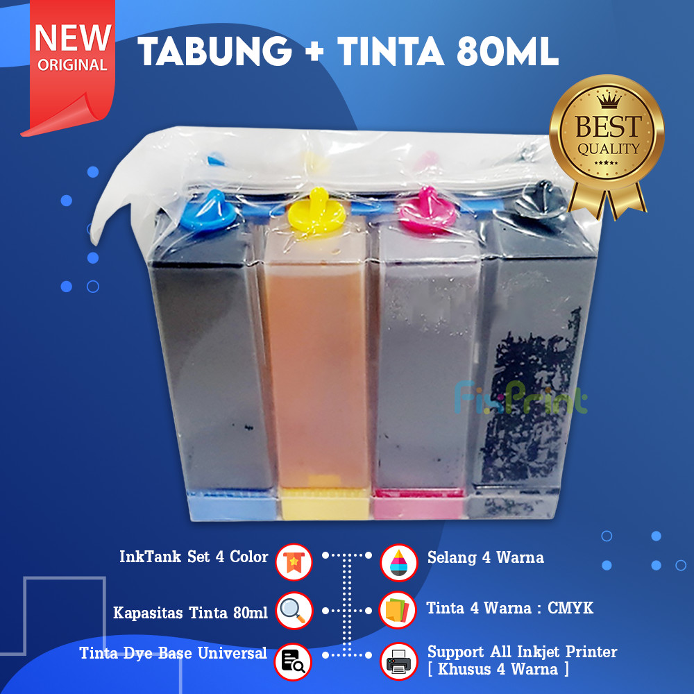 Jual Tabung Plus Tinta Infus Modif Printer HP Canon Epson Brother 80ml ...