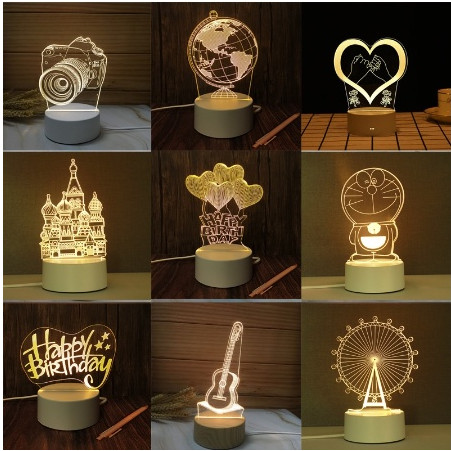 Jual LAMPU HIAS LED 3D / LAMPU TIDUR HIAS DIMENSI 3 WARNA PUTIH KUNING ...