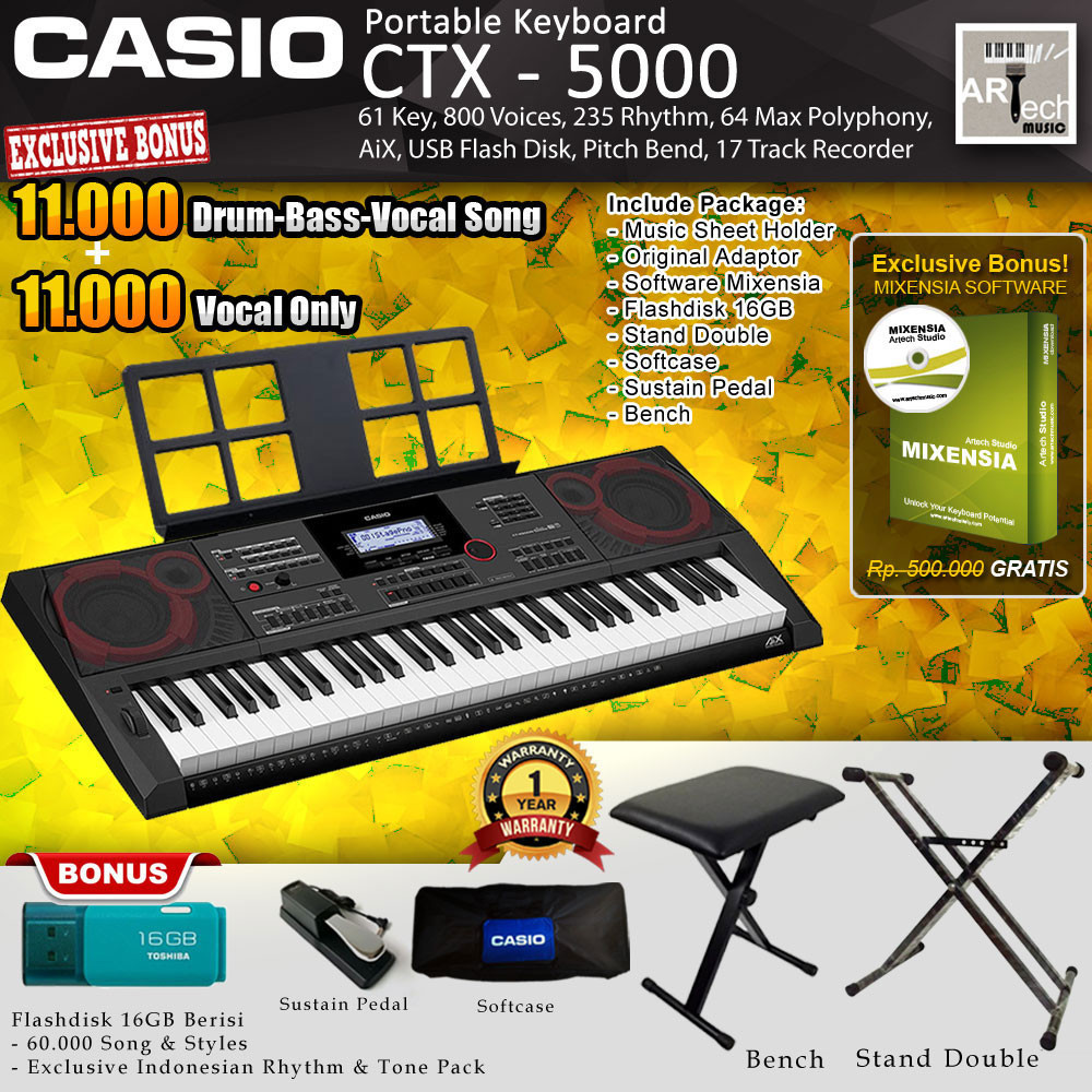 Jual Keyboard Casio CTX-5000 + Stand / CT-X5000 / CTX5000 (diatas psr ...