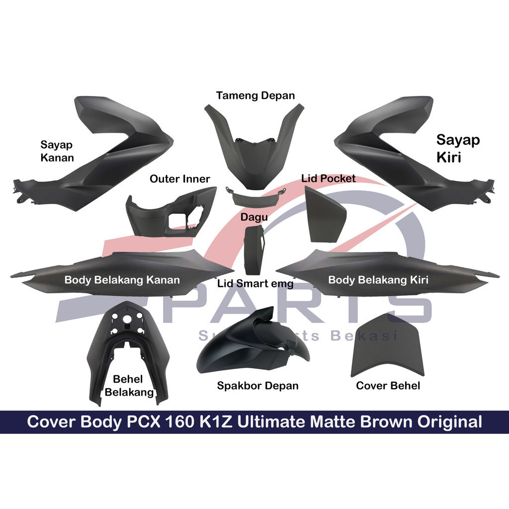 Jual Cover Body Pcx 160 Matte Brown Body Pcx 160 Coklat K1Z Original ...