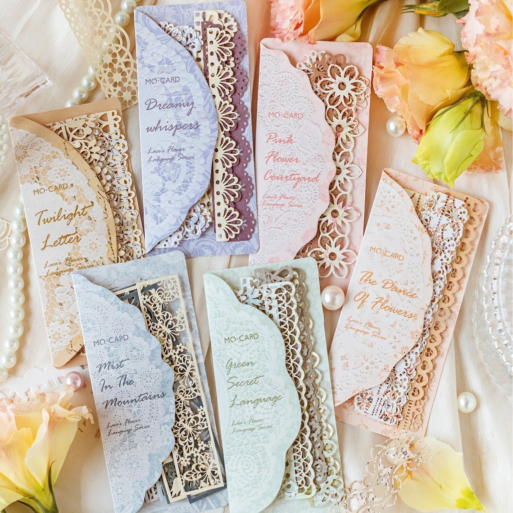 Jual [HARU] Original Retro Hollow Long Lace Paper Pack Journaling ...