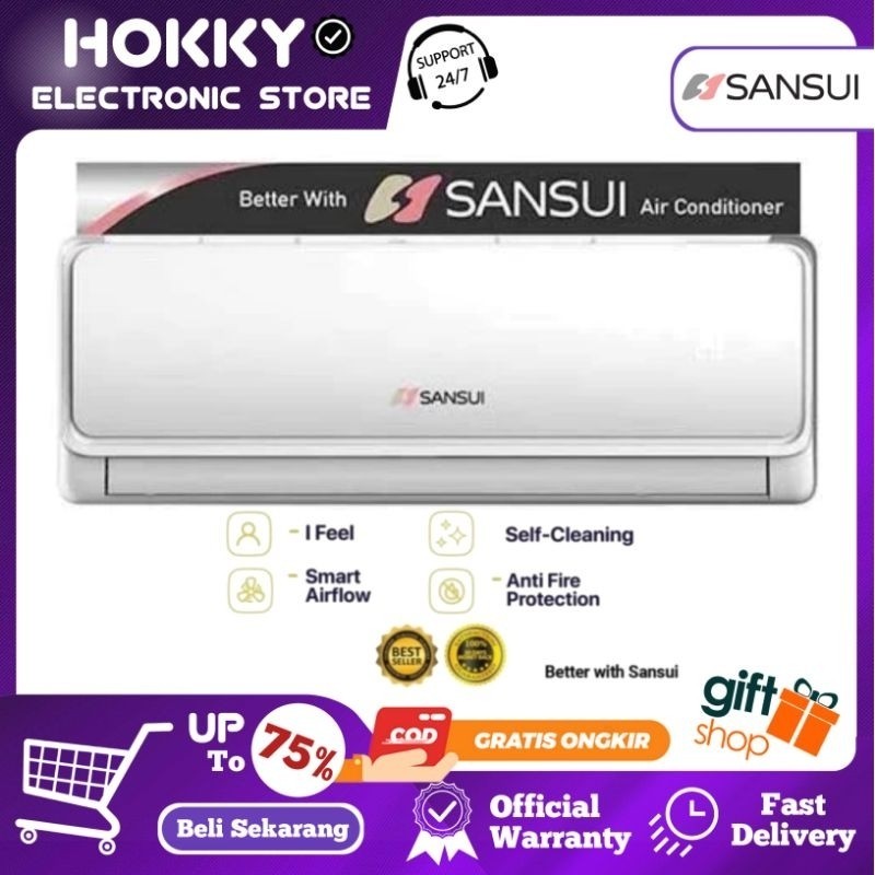 Jual SANSUI SA-L12S1 AC SPLIT 1,5 PK STANDART LOW WATT TURBO COOL ...