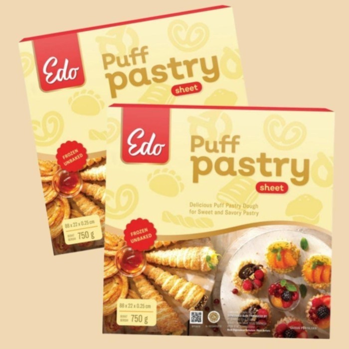 Jual EDO PUFF PASTRY 24CMX24CM ISI 4LEMBAR 750GR, KHUSUS OJOL INSTANT ...