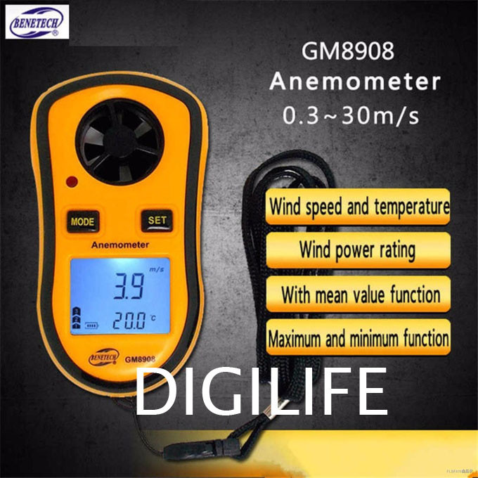 Jual Anemometer Wind Speed Tester GM8908 Benetech ORI Ukur Kecepatan ...