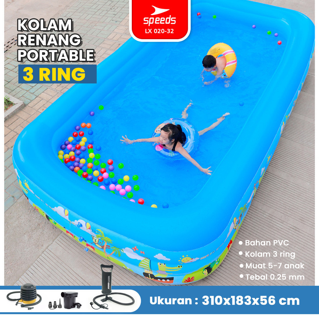 Jual SPEEDS Kolam Renang Anak 310x183x56cm Jumbo Kolam Renang Pompa ...